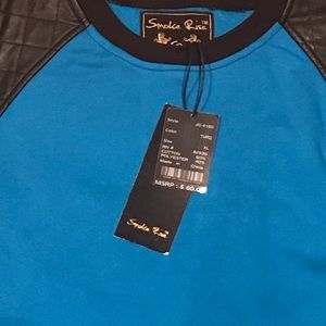 smoke rise ny | Shirts | Mens Faux Leather Sleeve Sweatshirt | Poshmark